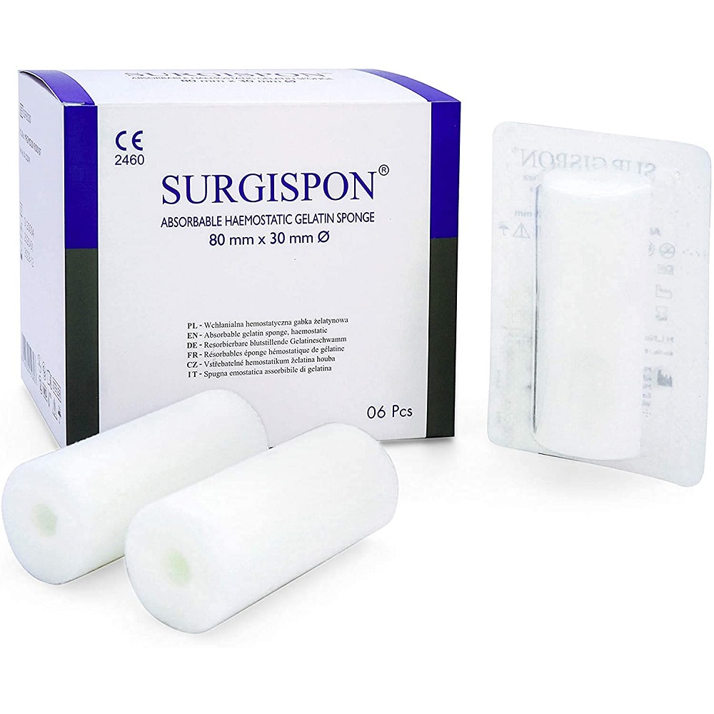 SURGISPON Gelaspon Gelitaspon Tampony 80 x 30 mm želatinová hmota ...