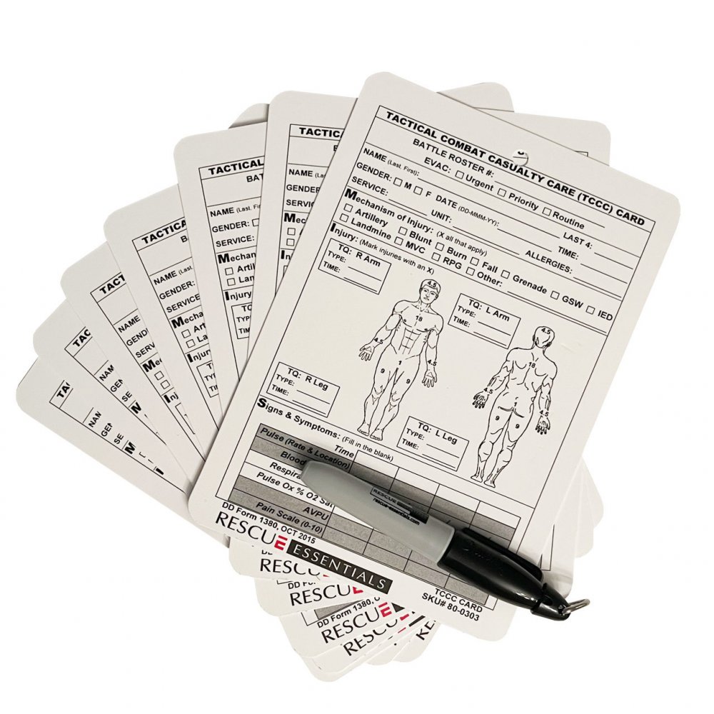 TCCC karta - sada (8 karet a popisovač)